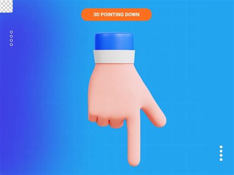 Premium Psd Pointing Down 3d Icon