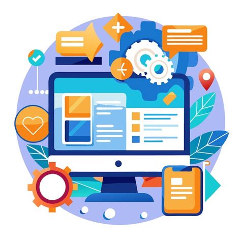 Digital Marketing Vector Illustration Data Analysis And Web Management