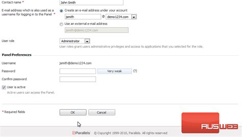Create A User Account In Plesk Web24