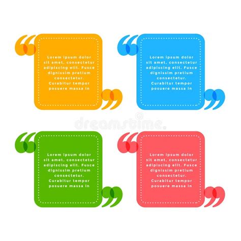 Simple Quotation Mark Element Template In Collection Stock Vector