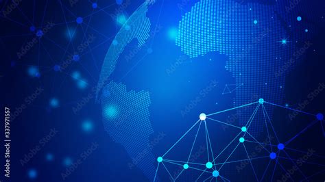 ภาพประกอบสต็อก Dotted Link Digital Earth Internationalization