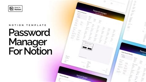 Password Manager Notion Template Personal Plantilla