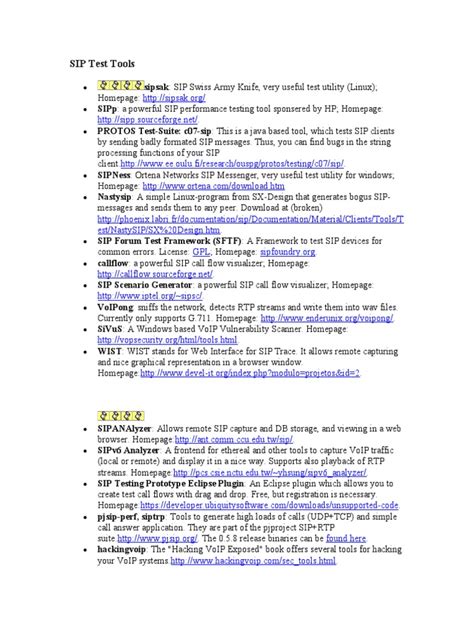 Sip Test Tools Session Initiation Protocol Multimedia