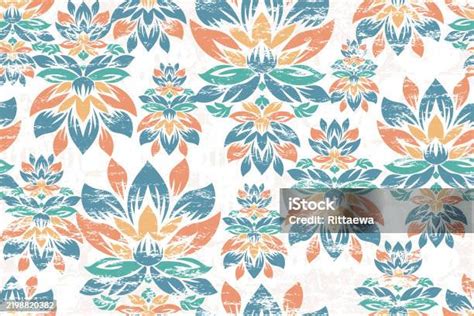 다마스크 완벽 한 패턴 Ikat 꽃 고딕 배경 벡터 일러스트 레이 션 민족 동양 자수 0명에 대한 스톡 벡터 아트 및 기타 이미지 0명 가능성 고딕 양식 Istock