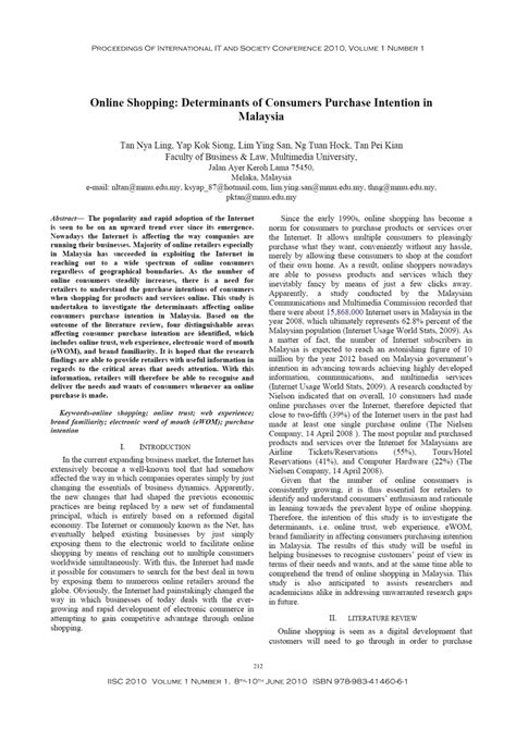 Pdf Online Shopping Determinants Of Consumers Purchase Intention In Malaysia