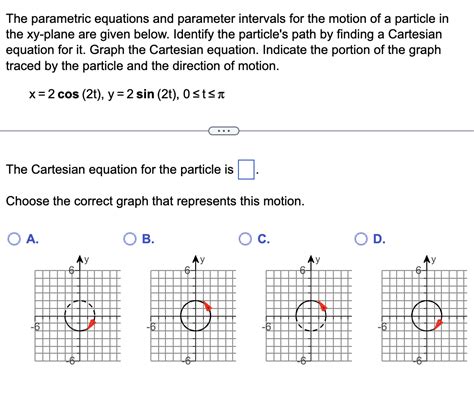 solved the parametric equations and parameter intervals for