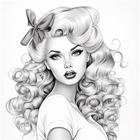 Free Coloring Page Of Pin Up Girls For Adults Printable Coloring Sheets