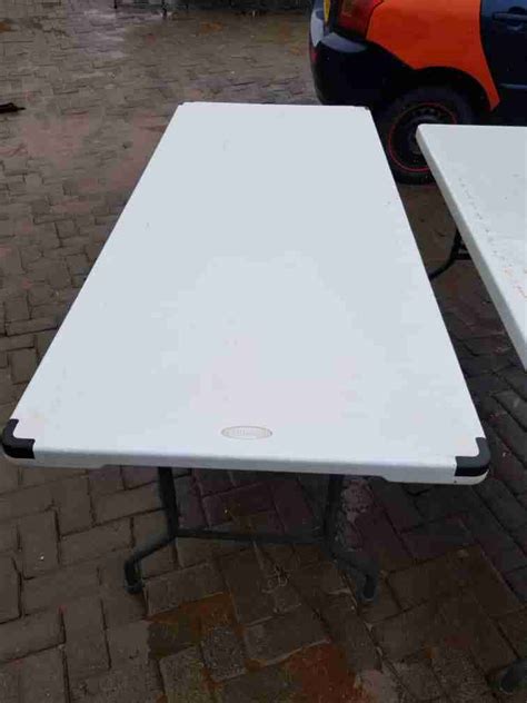 White Plastic Rectangular Table Excoban