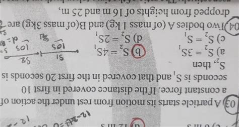 03 A Particle Starts Its Motion From Rest Under The Action Of A Constant