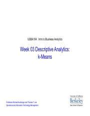 W TL 03 2 DescAnalytics KMeans Pdf UGBA104 Intro To Business