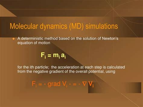 Ppt Molecular Dynamics Md Simulations Powerpoint Presentation Free Download Id 2981558
