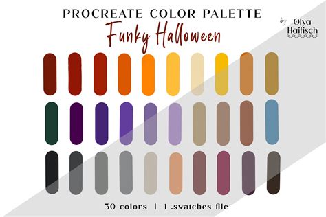 Halloween Procreate Palette Spooky Procreate Swatches By Olya Haifisch Thehungryjpeg