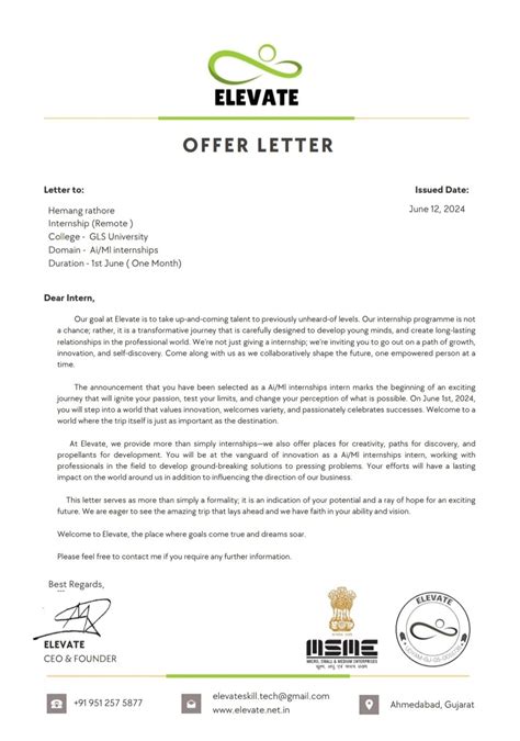 Newbeginnings Internship Elevate Hemang Rathore