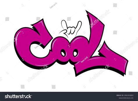 Logo Sign Cool Graffiti Style Cartoon Stock Vector Royalty Free