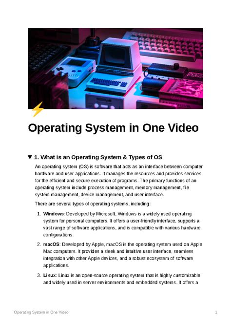 Os Summary Operating Systems ⚡ Operating System In One Video 1