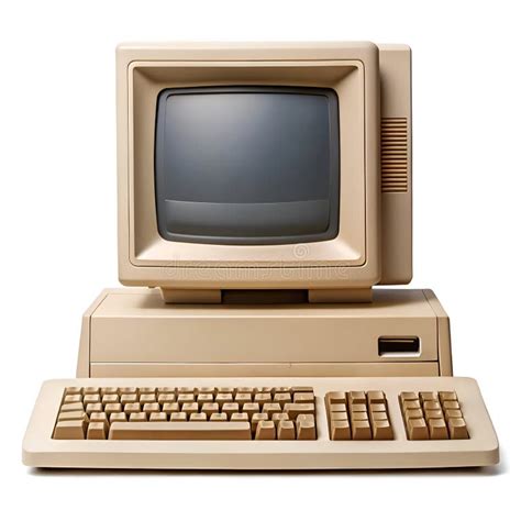 Retro Beige Computer Vintage Old School Pc Stock Illustration