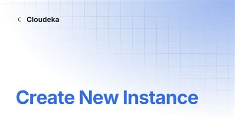 Create New Instance Cloudeka