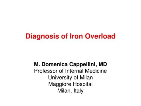 PPT Diagnosis Of Iron Overload PowerPoint Presentation Free Download ID