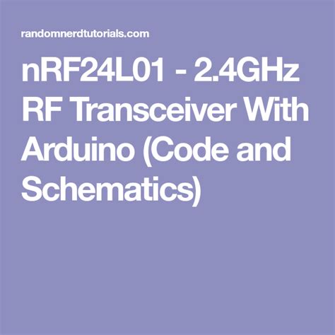 nrf24l01 2 4ghz rf transceiver with arduino code and schematics