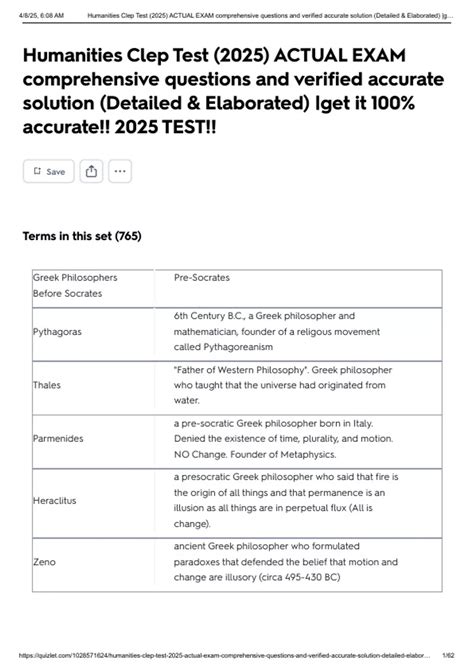 Humanities Clep Test 2025 Actual Exam Comprehensive Questions And