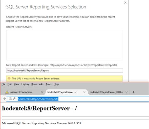 Invalid Url Error While Saving Power Bi Report To Sql Server Reporting