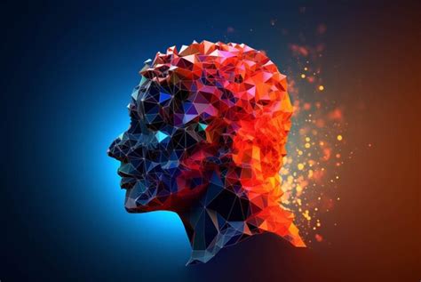 Premium Ai Image Abstract Polygonal Human Head On Dark Background 3d