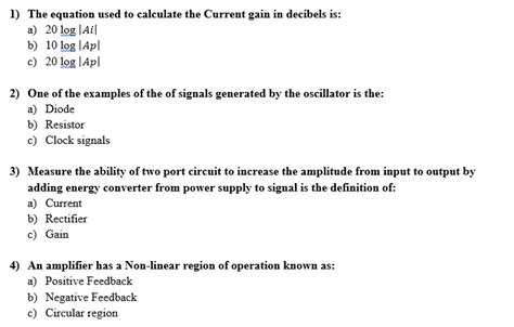 Solved The Equation Used To Calculate The Current Gain In Chegg Com