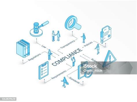 규정 준수 등분석 개념 연결된 라인 3d 아이콘입니다 통합 인포그래픽 설계 시스템 규칙 표준 법률 요구 사항 기호 등측투영법에 대한 스톡 벡터 아트 및 기타 이미지 Istock