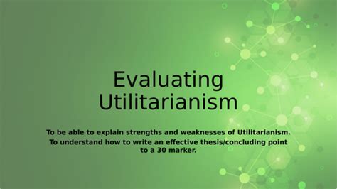 Ethics Evaluating Utilitarianism Teaching Resources