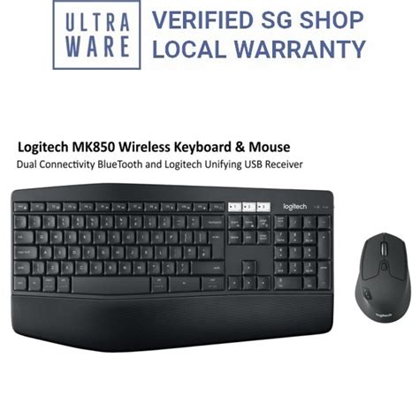 Logitech Mk850 Wireless Keyboard Mouse Combo Multi Device Ergonomic K850 Logitech Sg Warranty