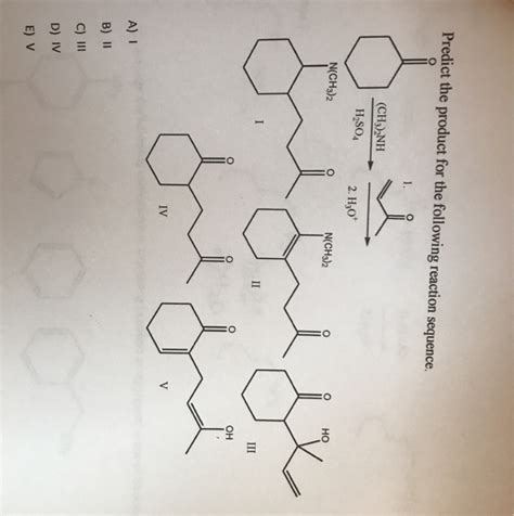 solved predict the product for the following reaction