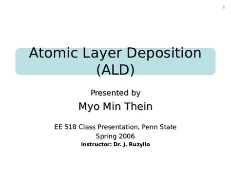 Ppt Atomic Layer Deposition
