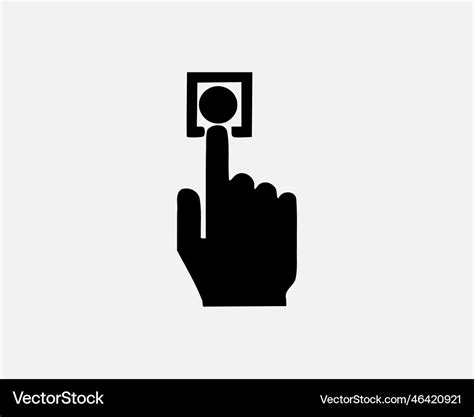 Finger Pressing Button Clipart Black