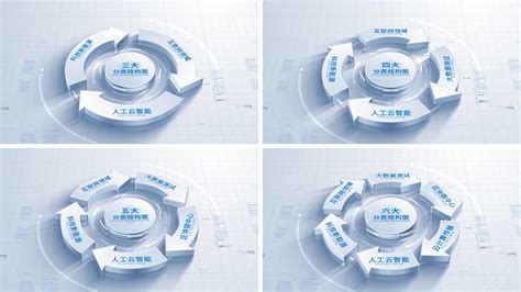 简洁三维数据文字信息分类【无插件】ae模板下载