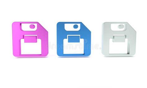 Colorful Floppy Disk For Computer Data Storage Icon Isolated On White