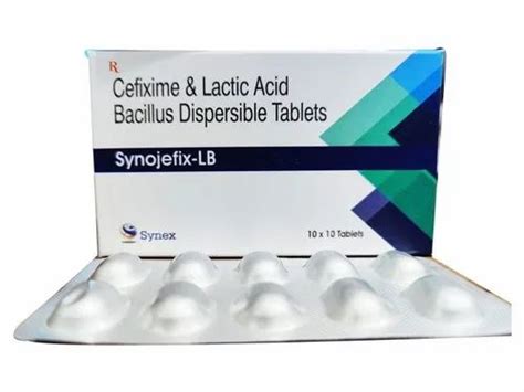 Cefixime And Lactic Acid Bacillus Dispersible Tablets At ₹ 380box
