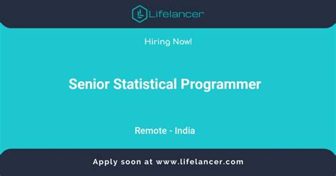 Lifelancer On Linkedin Senior Statistical Programmer Remote Job Cytel