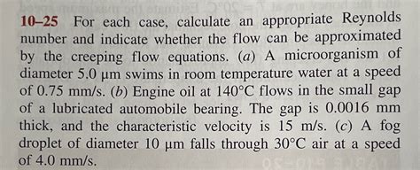 solved 10 25 ﻿for each case calculate an appropriate