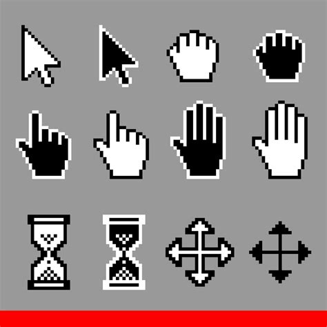 Vector Pixel Computer Cursor Icons Set 3021794 Vector Art At Vecteezy