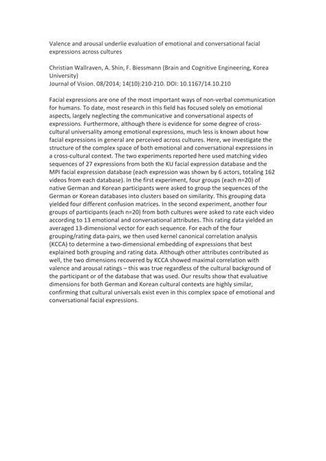 Pdf Valence And Arousal Underlie Evaluation Of Emotional And