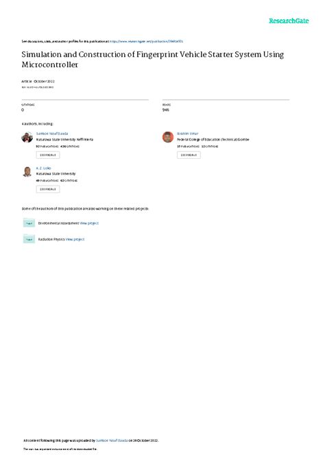 Simulationand Constructionof Fingerprint Vehicle Starter System Using