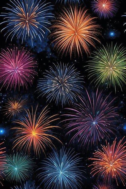 Mesmerizing Firework Patterns In The New Year Premium Ai Generated Image