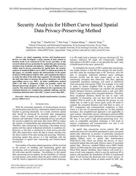 pdf security analysis for hilbert curve based spatial data privacy