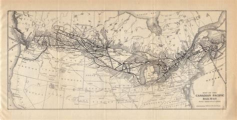 1916 Antique Canadian Pacific Railway Map Canada Railroad Map Birthday T For Dad Anniversary