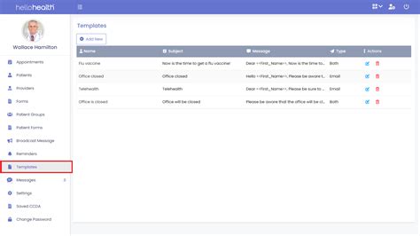 Message Templates HelloHealth Academy