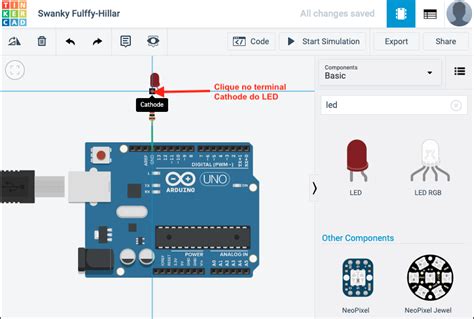 Nesta configuração ligue os componentes ao arduino