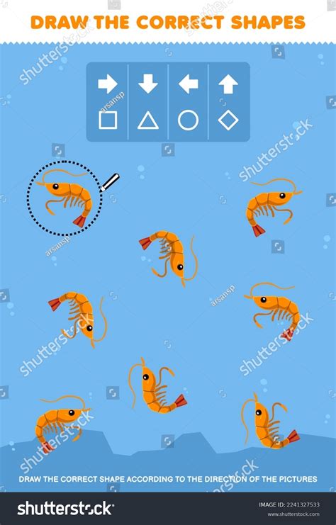 Education Game Children Draw Correct Shape เวกเตอรสตอก ปลอดคาลขสทธ