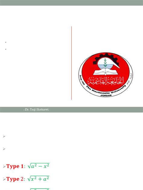 Lecture 4 Trigonometric Substitutioncompressed Pdf Integral Trigonometric Functions