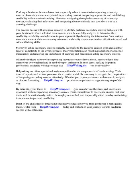 Secondary Sources Thesis Pdf Primary Sources Citation