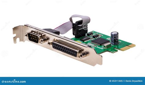 Electronic Collection Computer Digital I O Port Card Stock Image